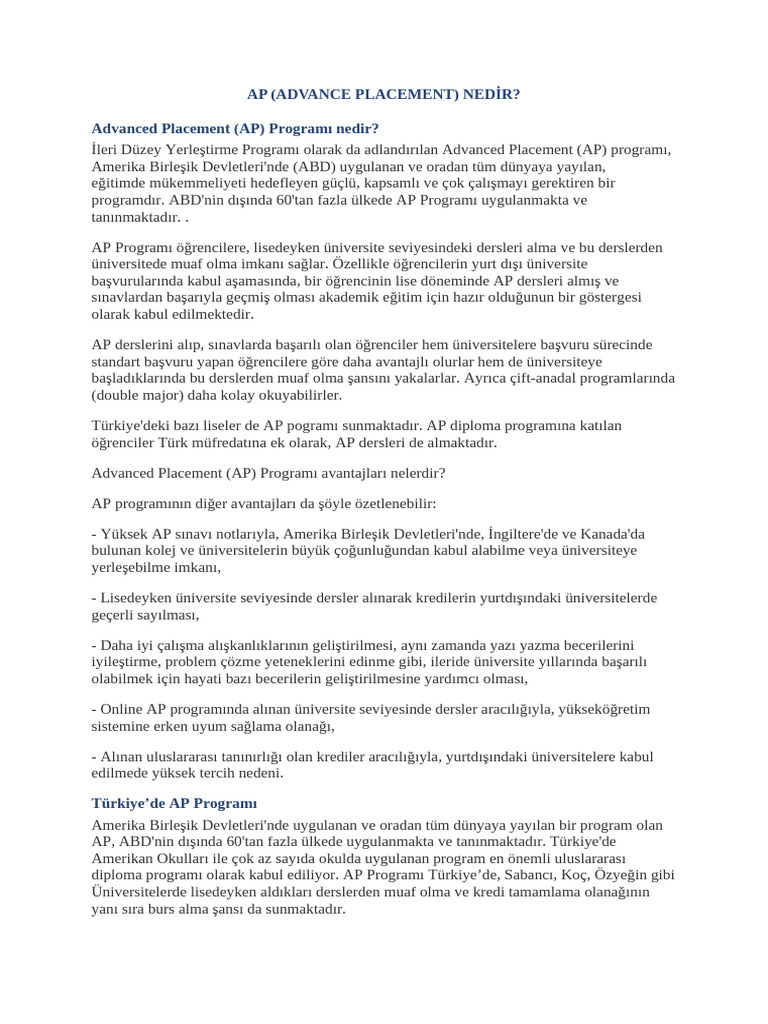 AP Nedir | PDF