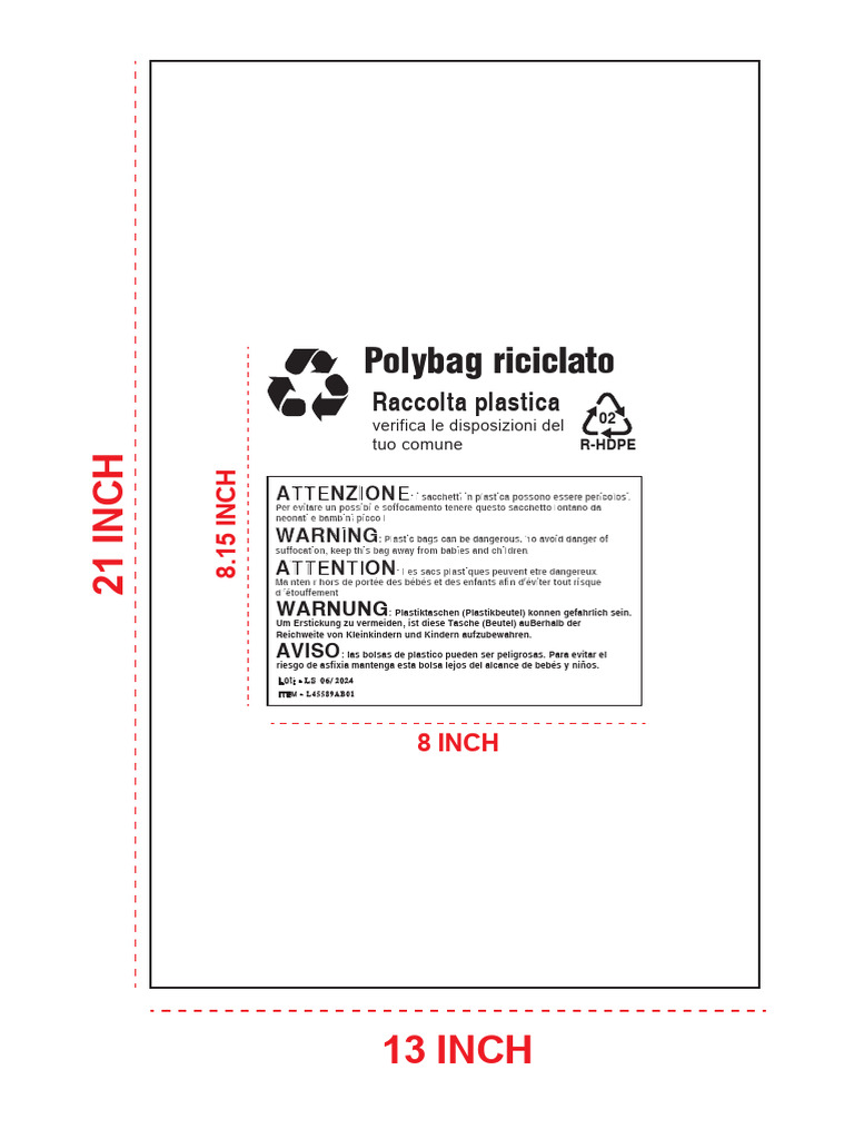 Polybag Riciclato Warning 5 Language 04.09.2024 | PDF