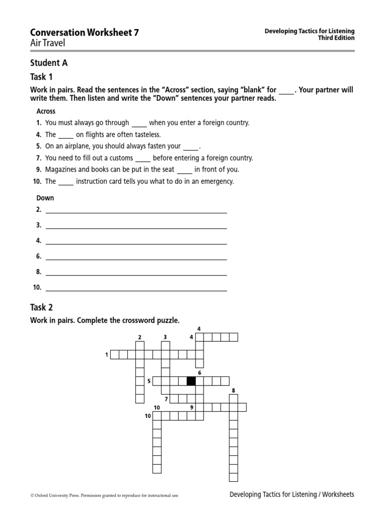 TFL Worksheet Developing Conversation Unit7 | PDF