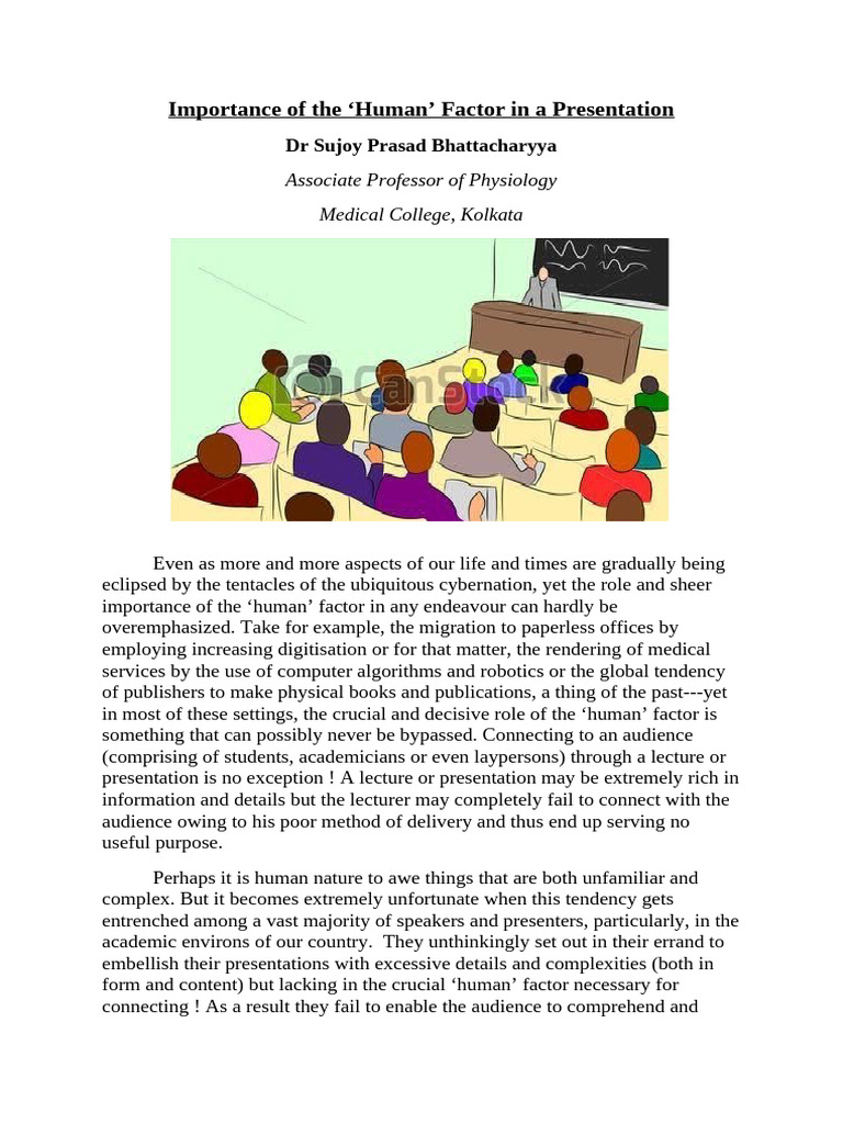 Article - Importance of The Human Factor in A Presentation | PDF