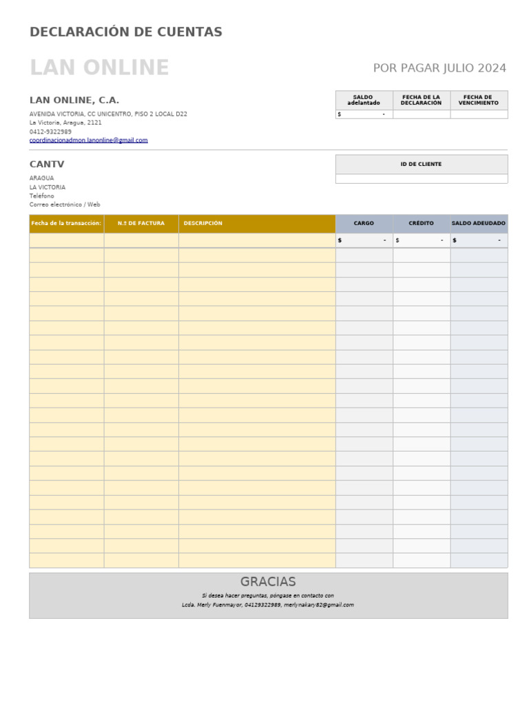 IC Statement of Account 11306 - ES | PDF