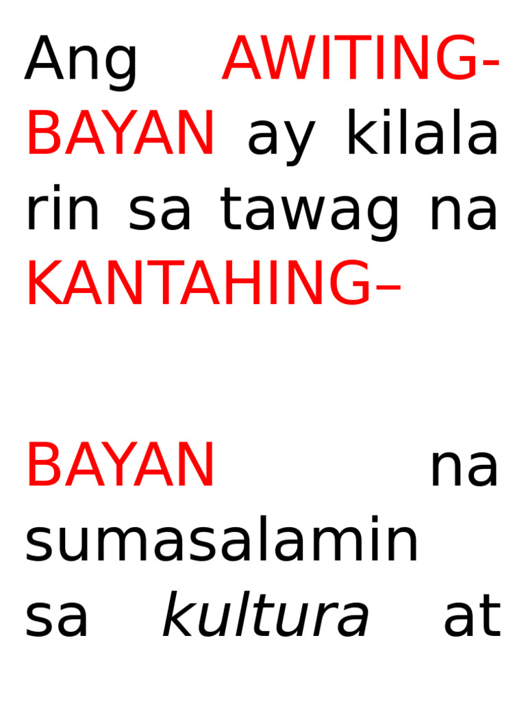 Awiting Bayan Visual Aids | PDF