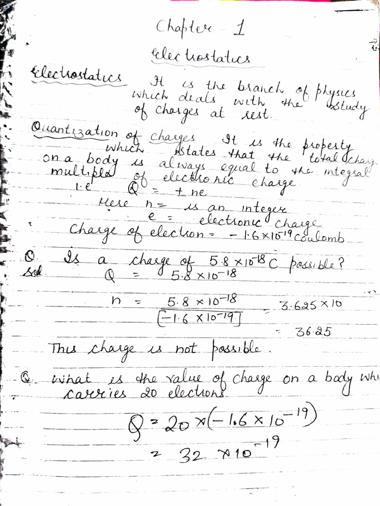 Unit 1 Complete Notes | PDF | Electric Charge