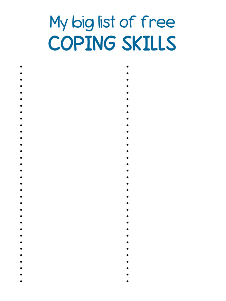 Coping Skills: My Big List of Free | PDF