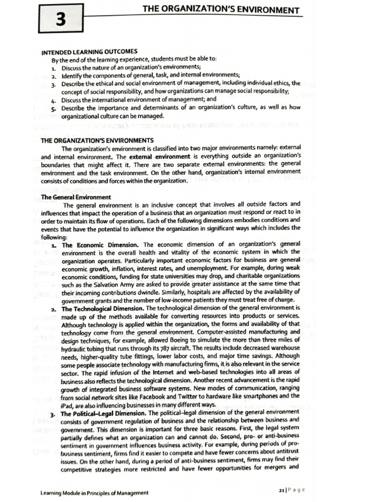 Chapter 3 the Organizations Environment | PDF