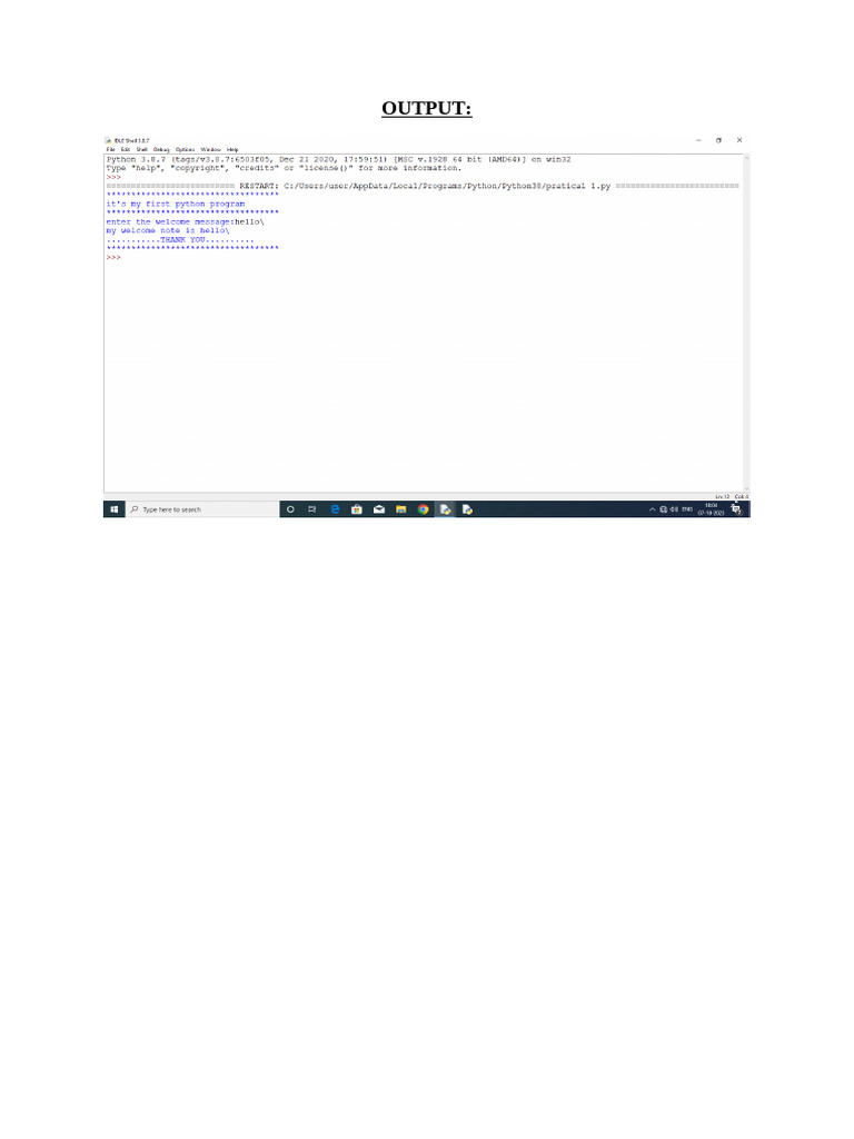 Pratical Output | PDF