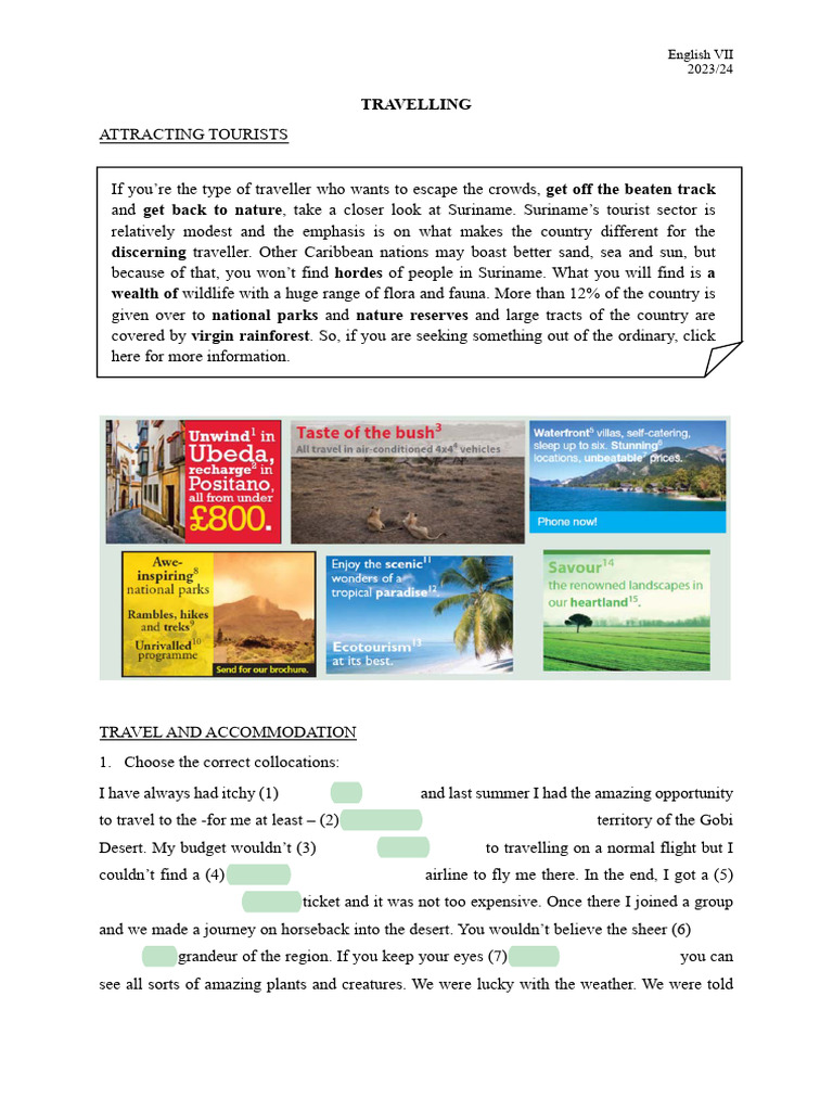 Travelling Vocabulary | PDF