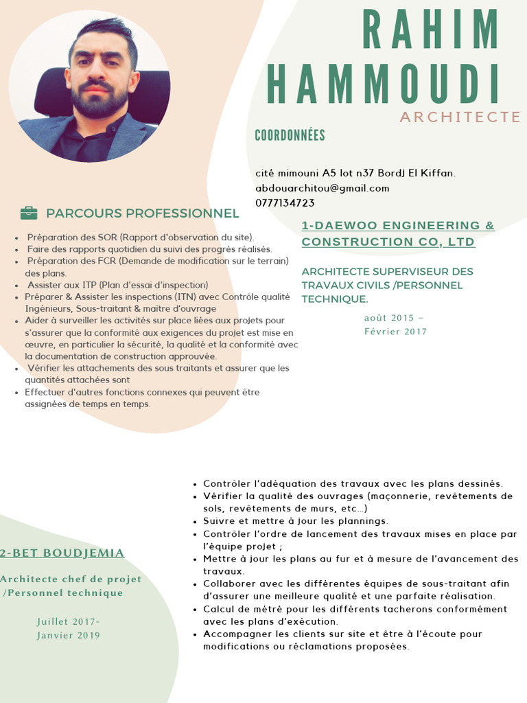 CV Hammoudi Rahim Français | PDF