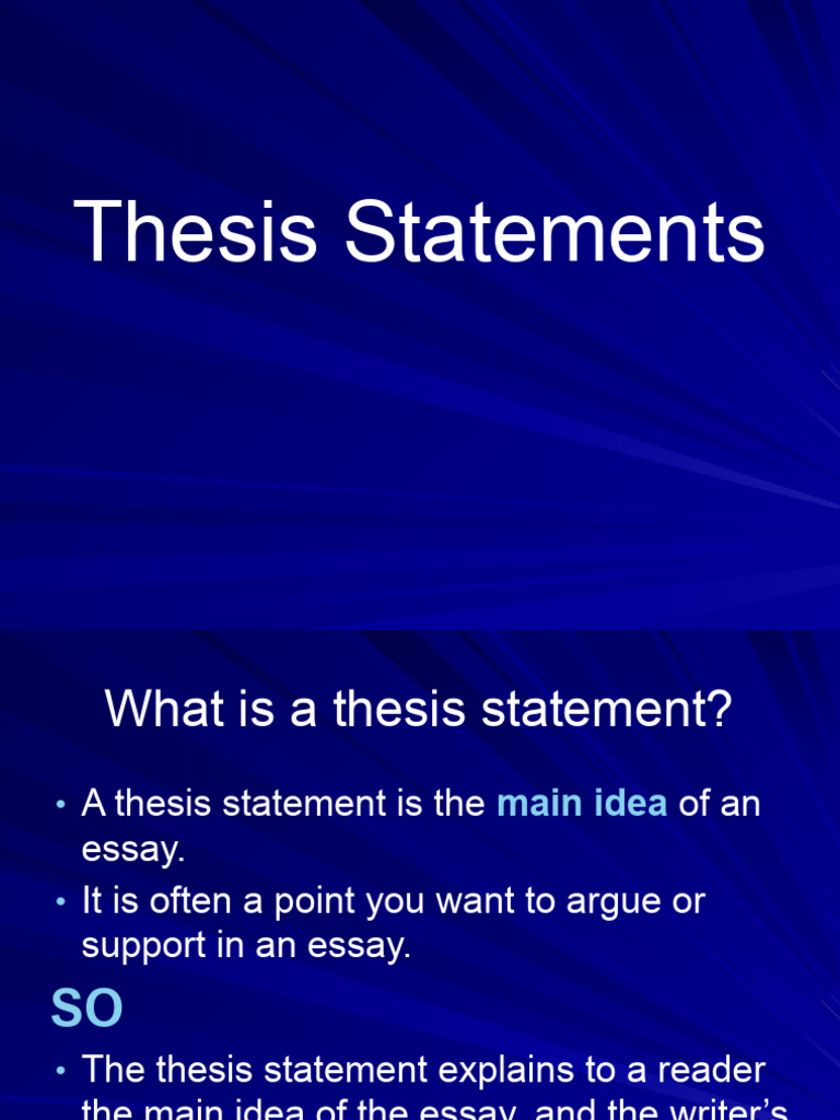 Thesis Statement Powerpoint | PDF