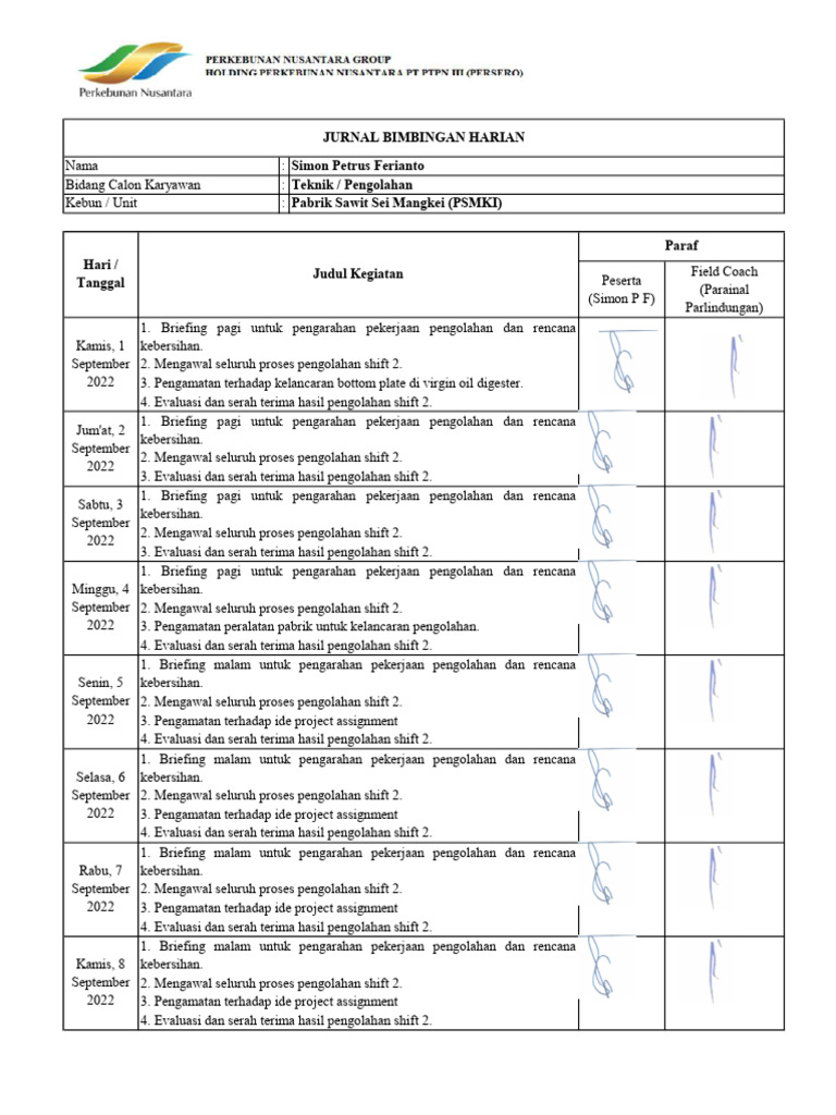 Laporan Harian Project Assignment | PDF