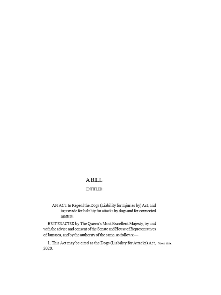 The Dogs (Liability For Attacks) Act, 2020 | PDF