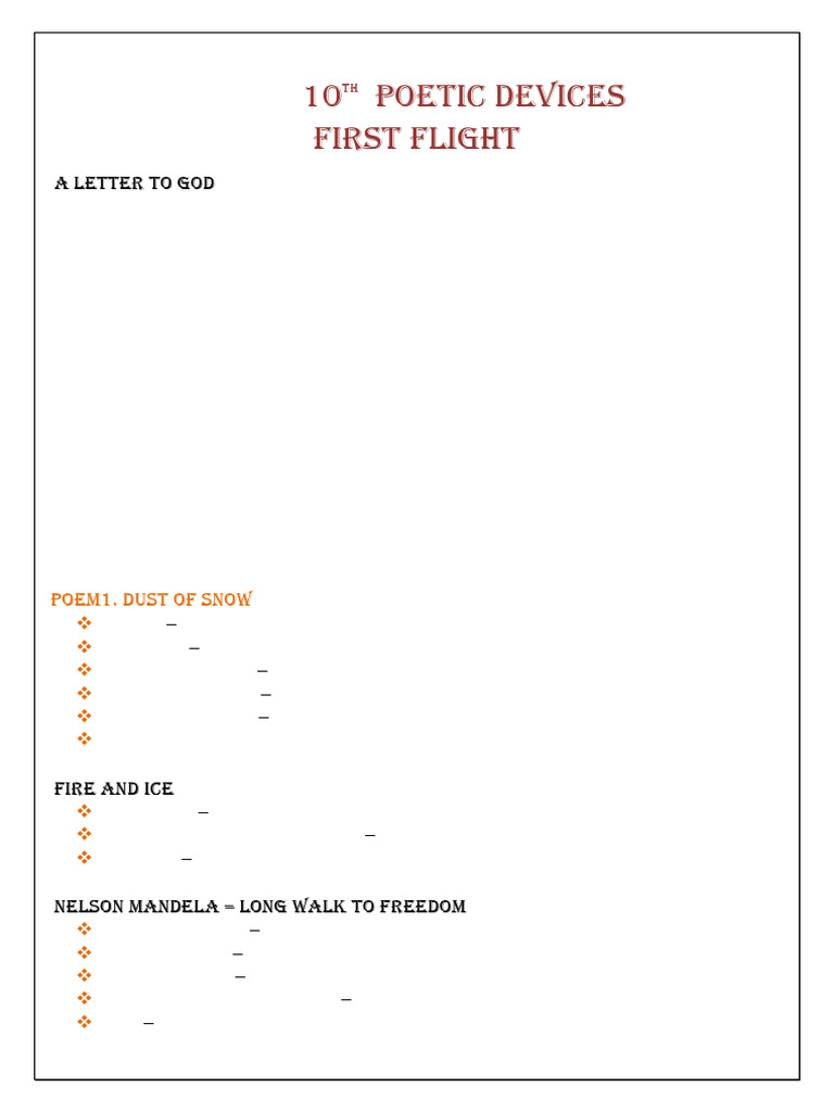 Class 10 Poetic Devices | PDF