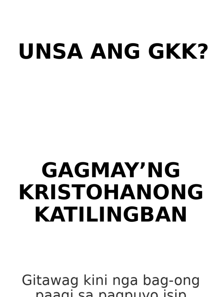 Unsa Ang GKK | PDF