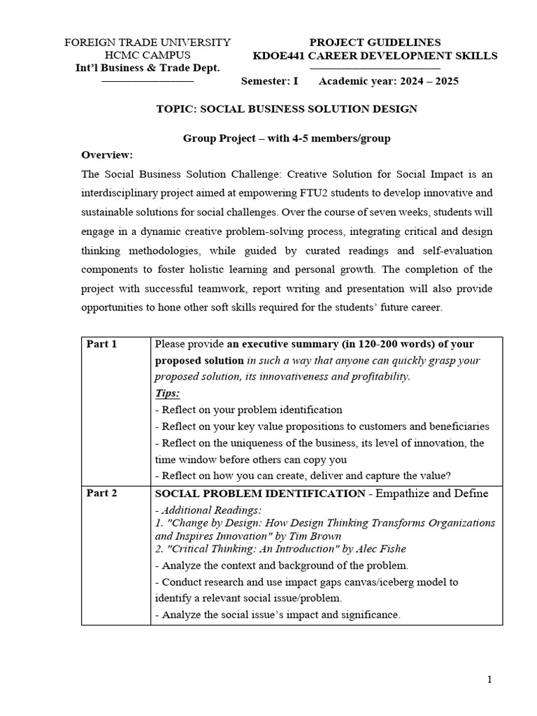 2024 Fall Career-Development-Project-Guidelines Updated | PDF