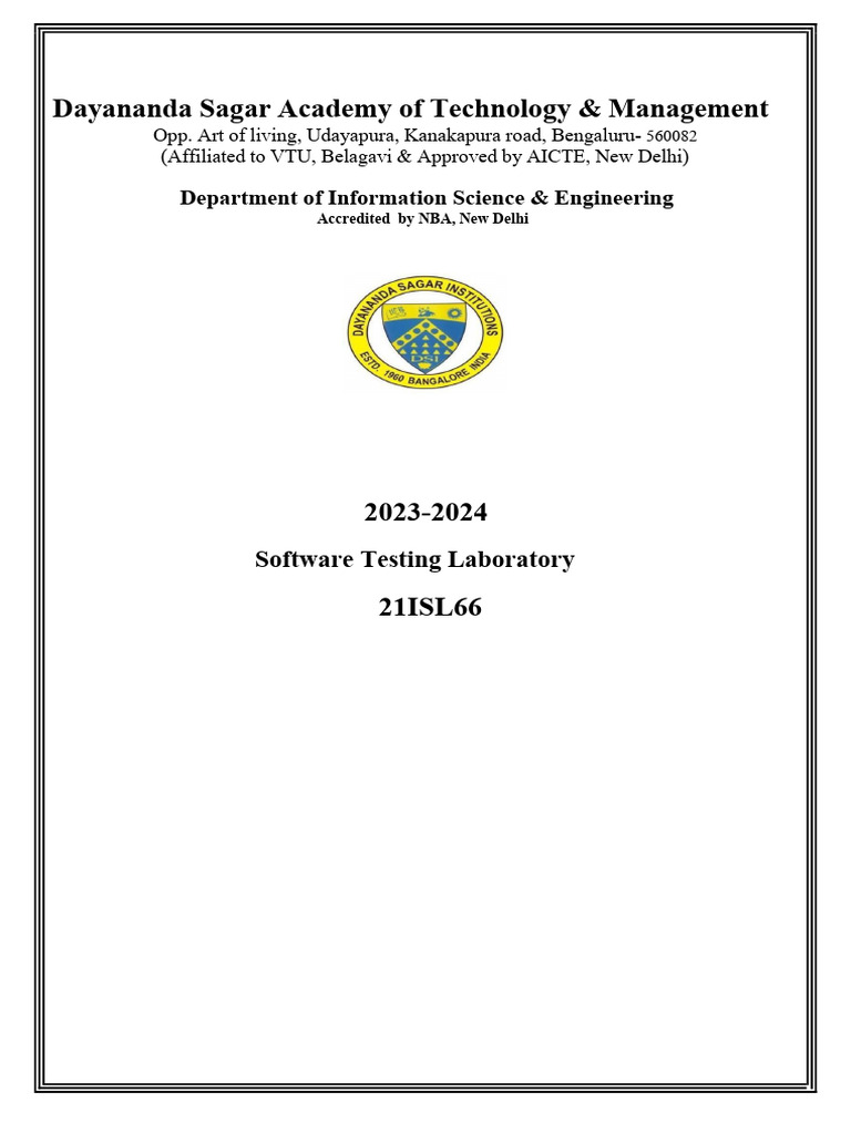 6th Sem ST LAB Manual | PDF