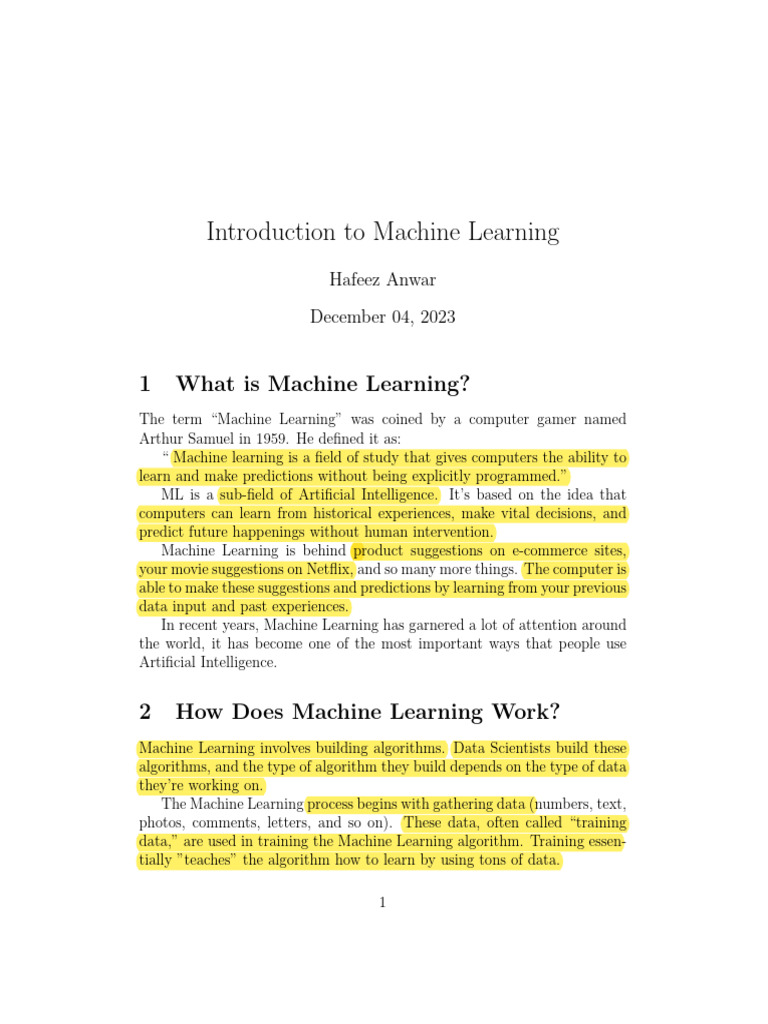 Lec 10-ML Handouts | PDF