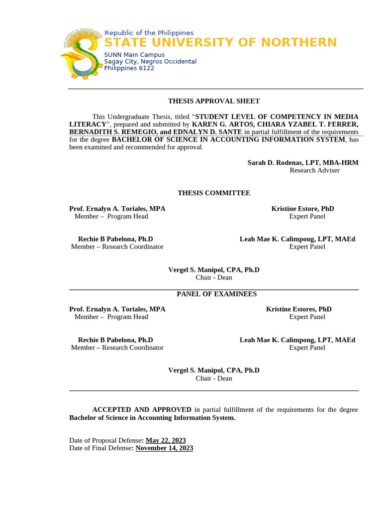 Approval Sheet | PDF