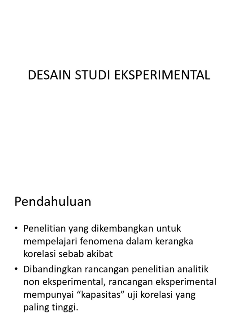 Desain Penelitian Eksperimen 2 | PDF