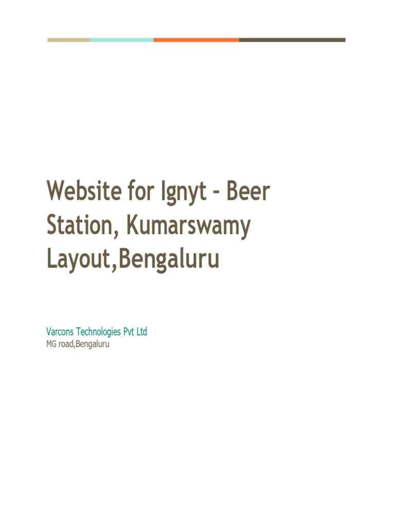 Ignyt - The Beer Lounge Website Proposal | PDF