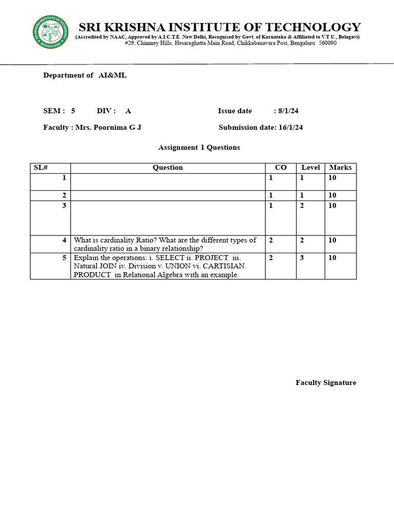 DBMS Assignment1 | PDF