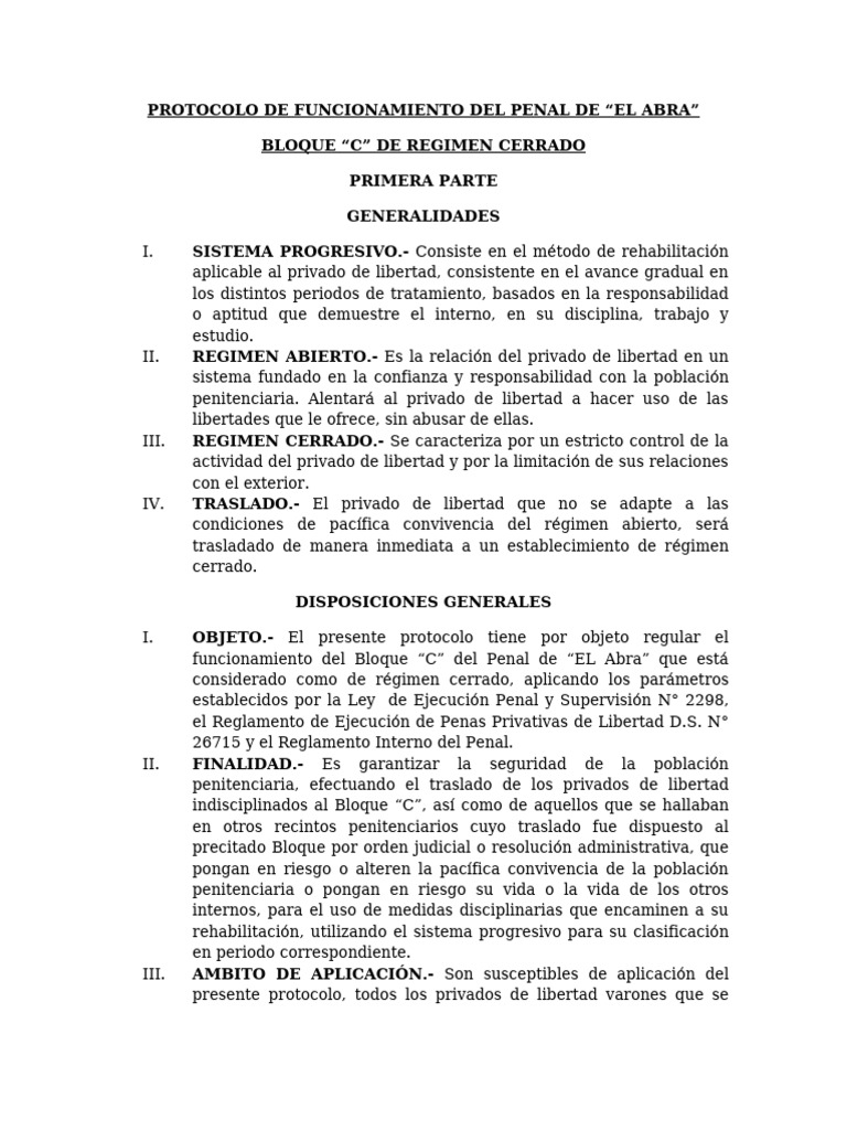 Protocolo Bloque C. Abra | PDF
