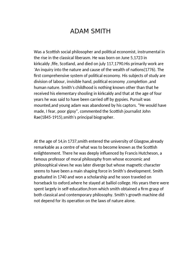 Adam Smith Done | PDF | Adam Smith | Social Science