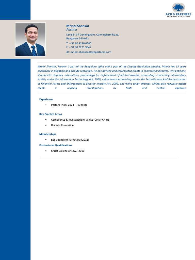 Mrinal Shankar Resume | PDF