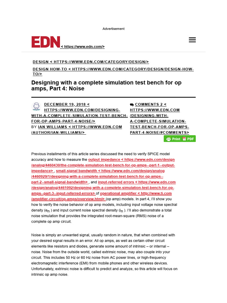 Designing With A Complete Simulation Test Bench For Op Amps, Part 4 ...