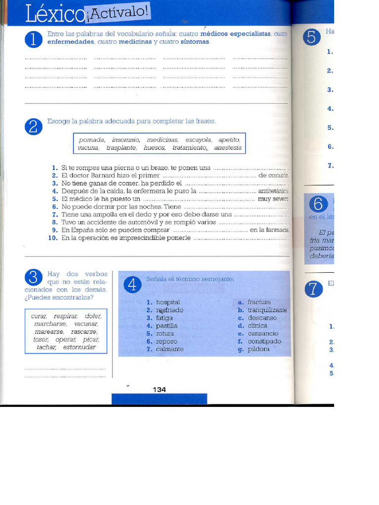 Vocabulario - La Salud y La Enfermedad | PDF