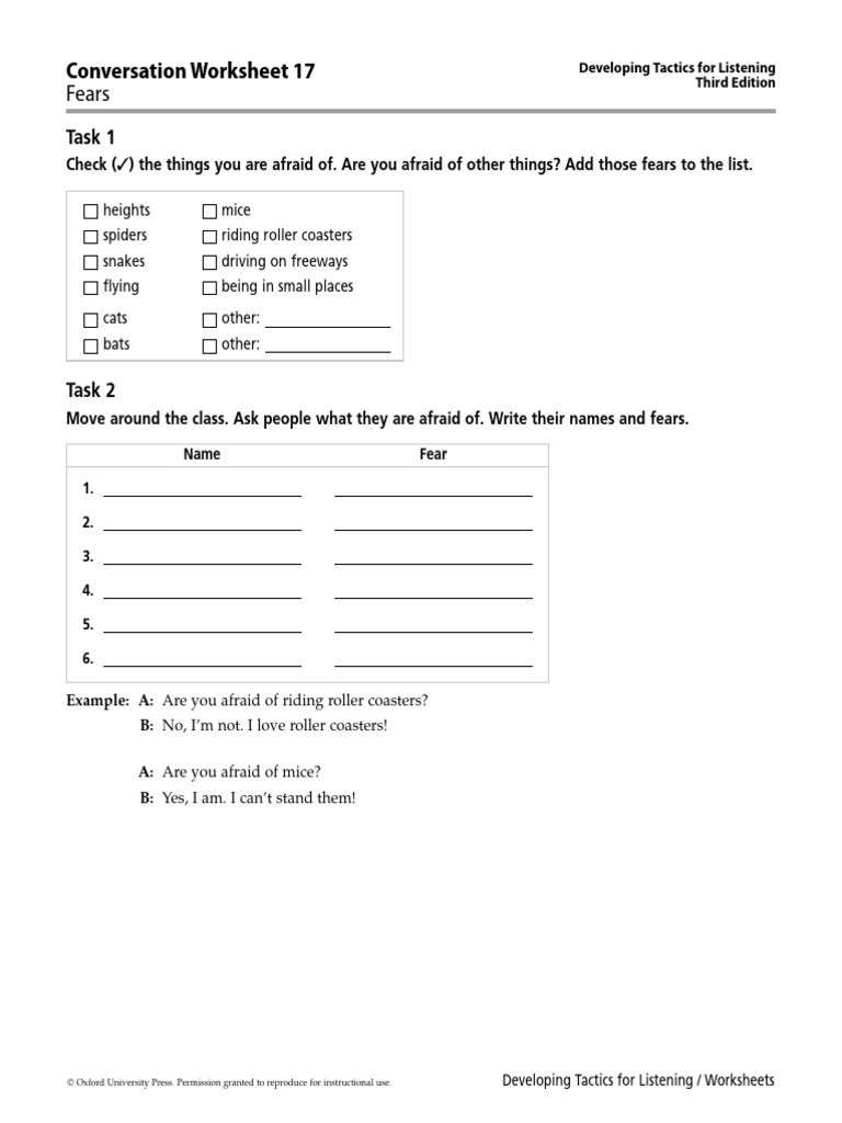 TFL_Worksheet_Developing_Conversation_Unit17 | PDF