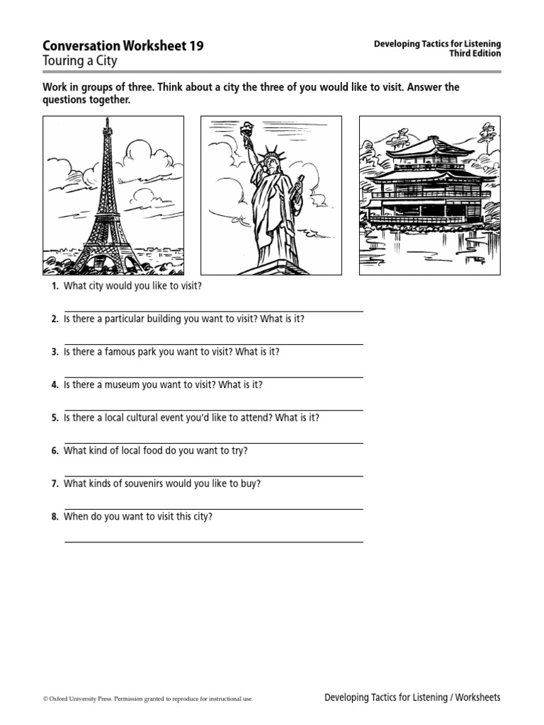 TFL Worksheet Developing Conversation Unit19 | PDF