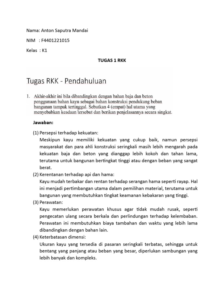 Anton Saputra Mandai - Tugas 1 RKK | PDF