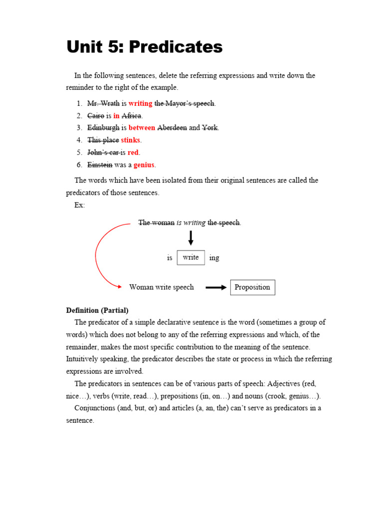 U5 Predicates | PDF