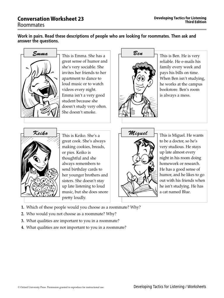 TFL Worksheet Developing Conversation Unit23 | PDF
