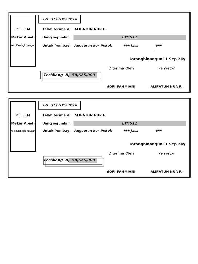 Kwitansi Pembayaran | PDF