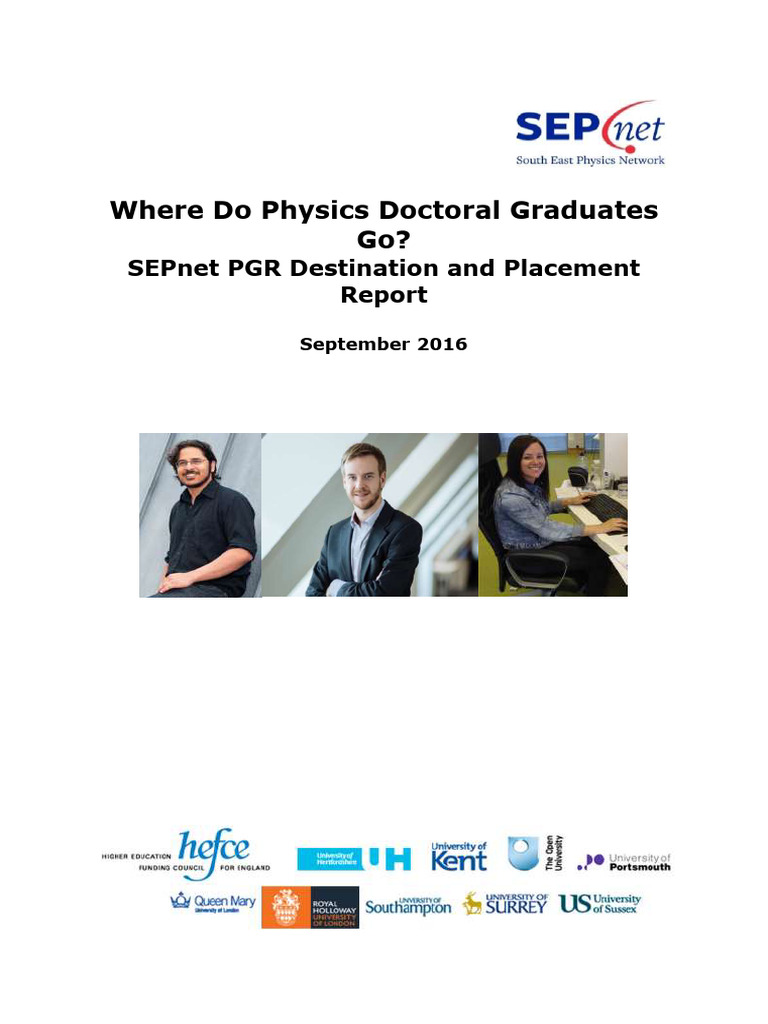 Where Do Physics Doctoral Graduates Go SEPnet PGR Destination and ...