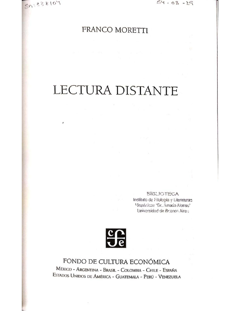 Moretti, Franco - El Matadero de La Literatura | PDF