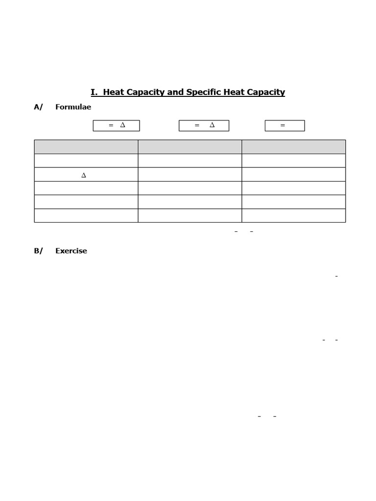 Supp Ex 5.1 - Heat Capacity and Specific Heat Capacity | PDF
