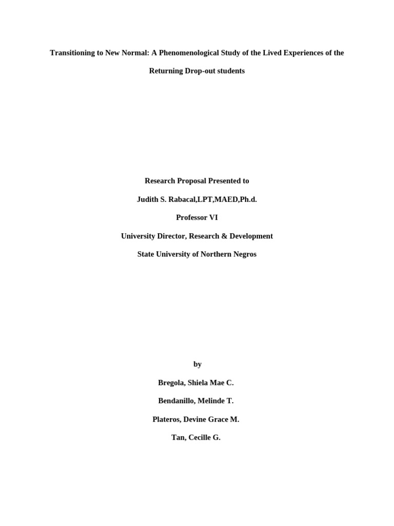 Bregola, Et - Al. Research Proposal | PDF