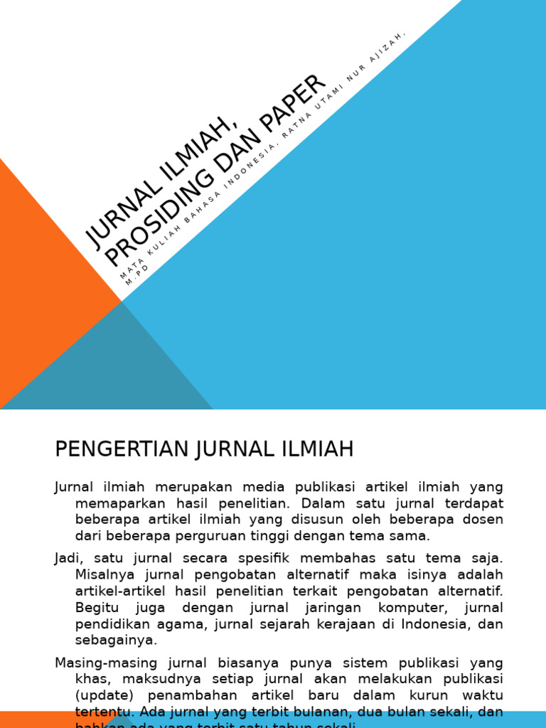 Jurnal, Prosiding Dan Paper | PDF