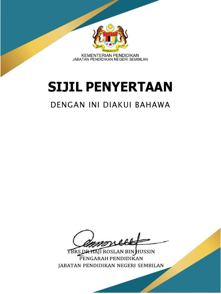 Template Sijil | PDF