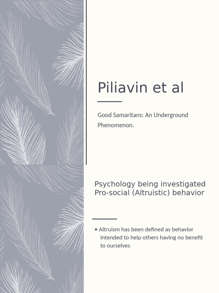 Piliavin PowerPoint | PDF