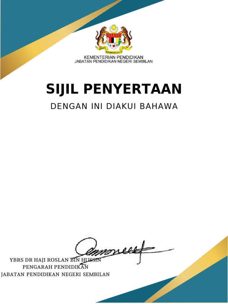 Template Sijil | PDF
