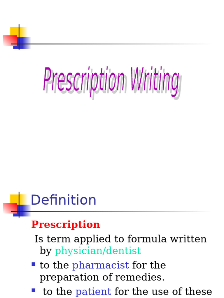 prescription writing تنزيل | PDF