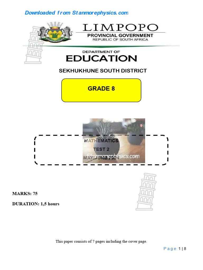 LP Maths Grade 8 June 2024 QP and Memo | PDF