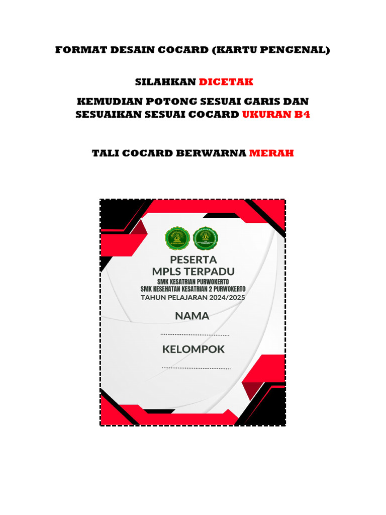 Format Desain Cocard | PDF