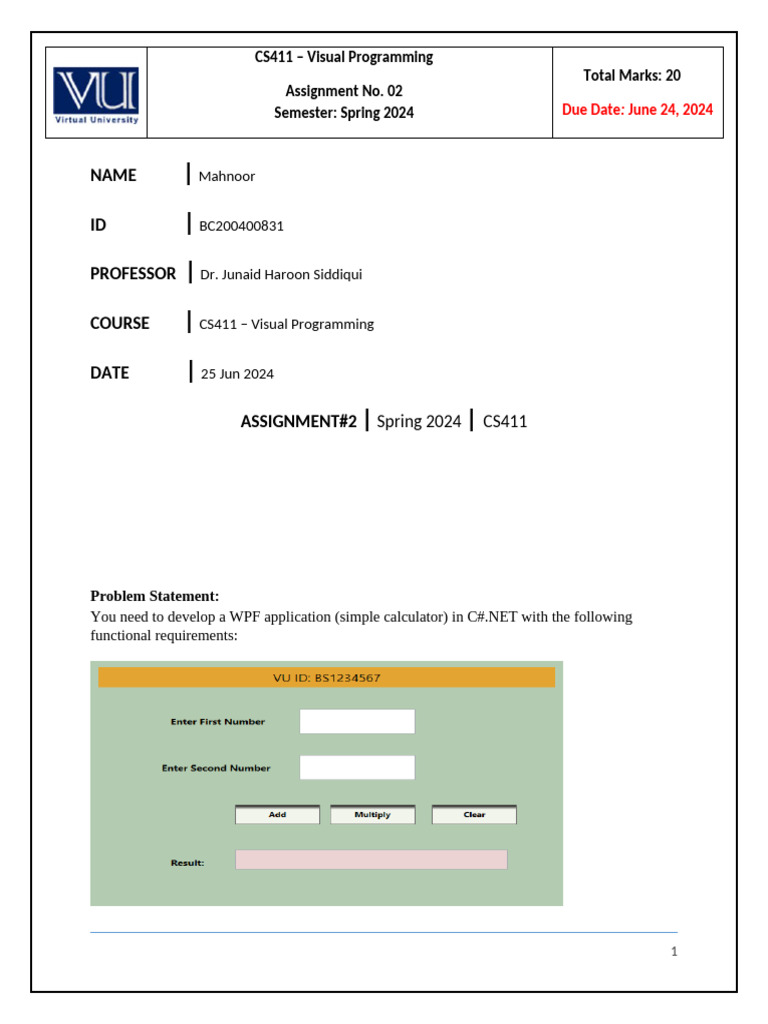 BC200400831 A#2 CS411 Spring 2024 Sem. 8 | PDF