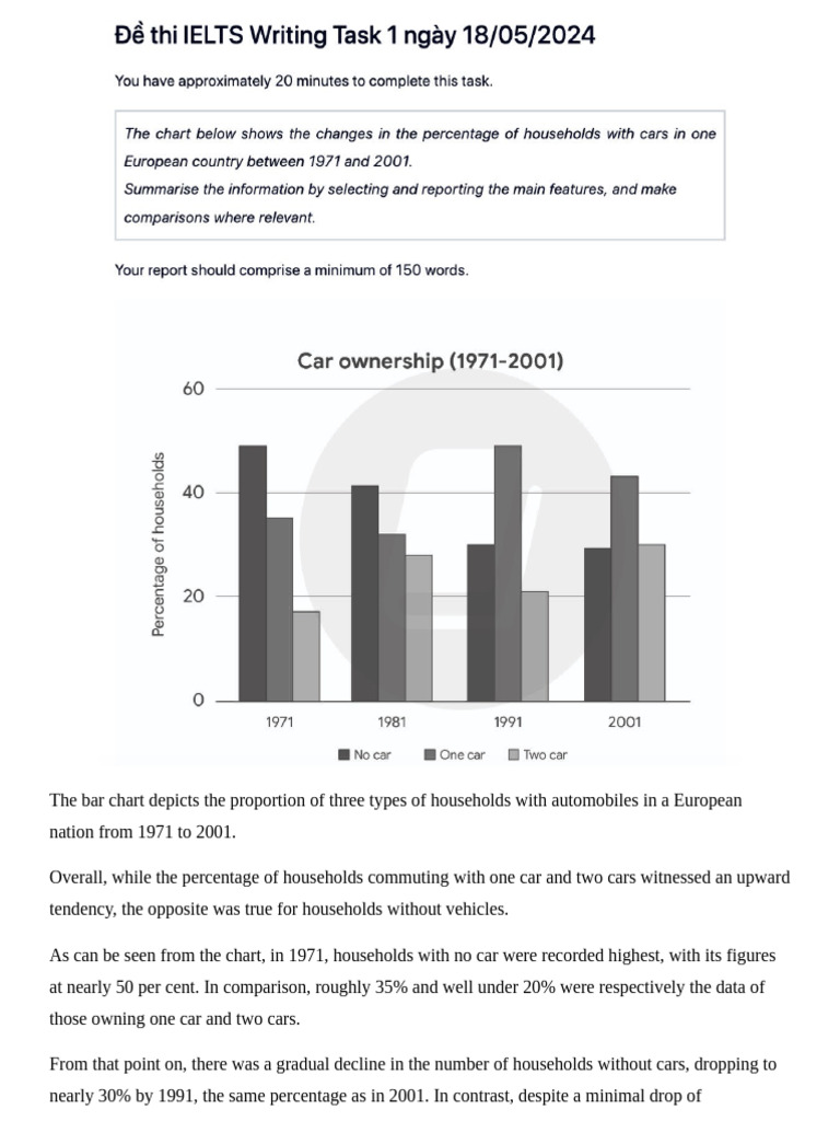 Writing Task 1 Car Ownership | PDF