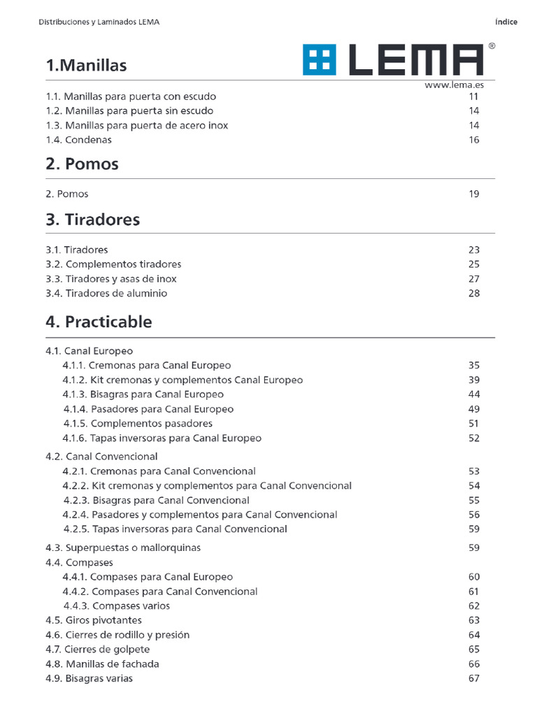 LEMA - Catálogo de Productos y Soluciones para Carpintería, Arquitectura.. - 1 | PDF