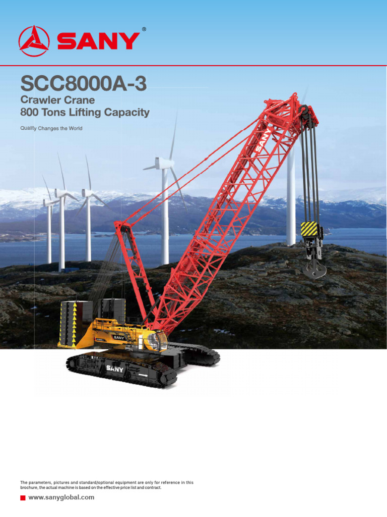 Sany Crane-Brochure SCC8000A-3 | PDF | Crane (Machine) | Engines